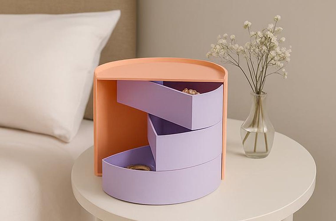 Spinning 3D Printed Organizer STL File | Rotating Makeup, Desk Storage ...