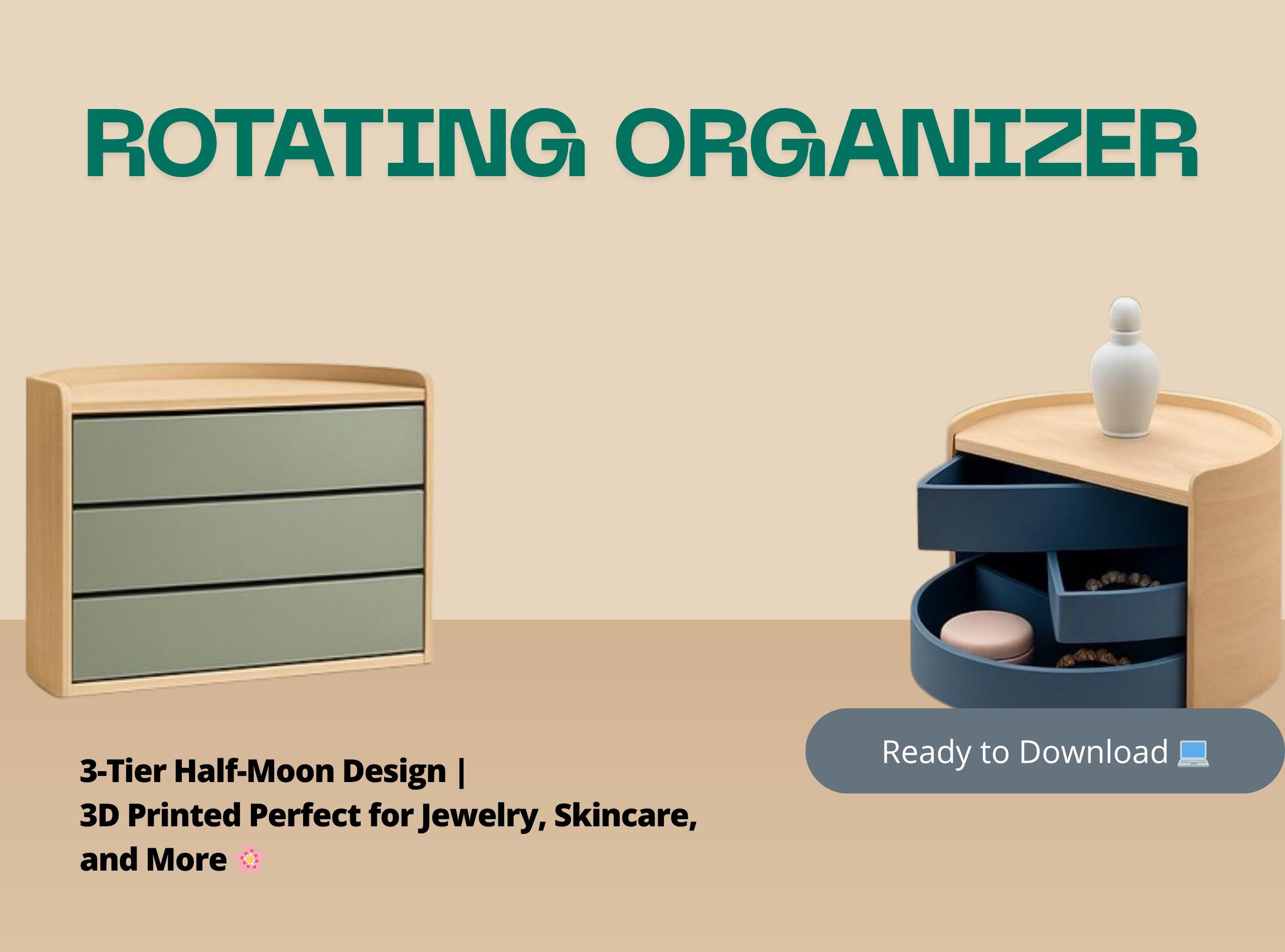 Spinning 3D Printed Organizer STL File | Rotating Makeup, Desk Storage ...