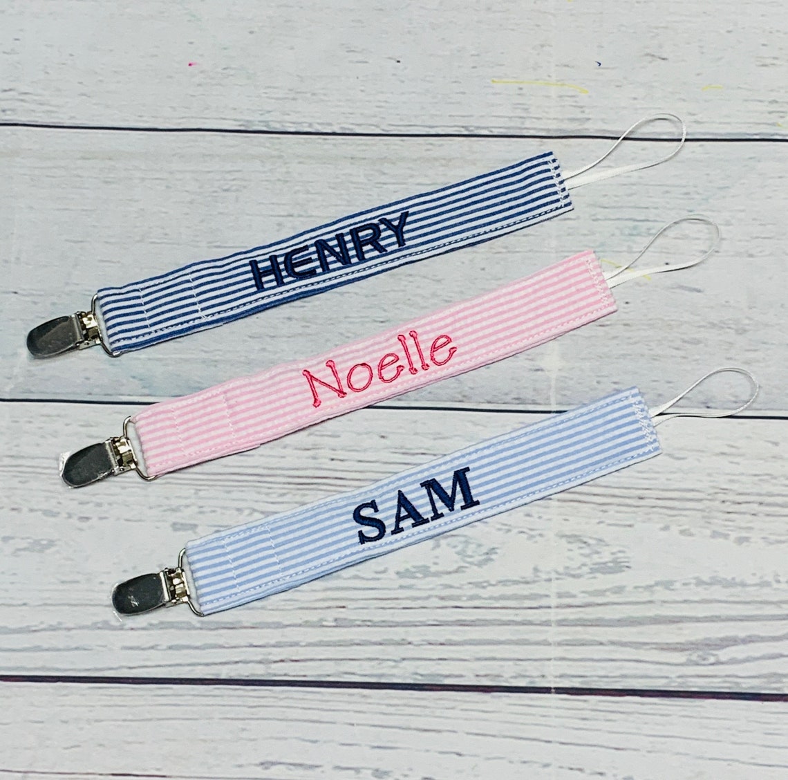 Personalized Name Pacifier Holder-soothie Paci-binky Clip Holder ...