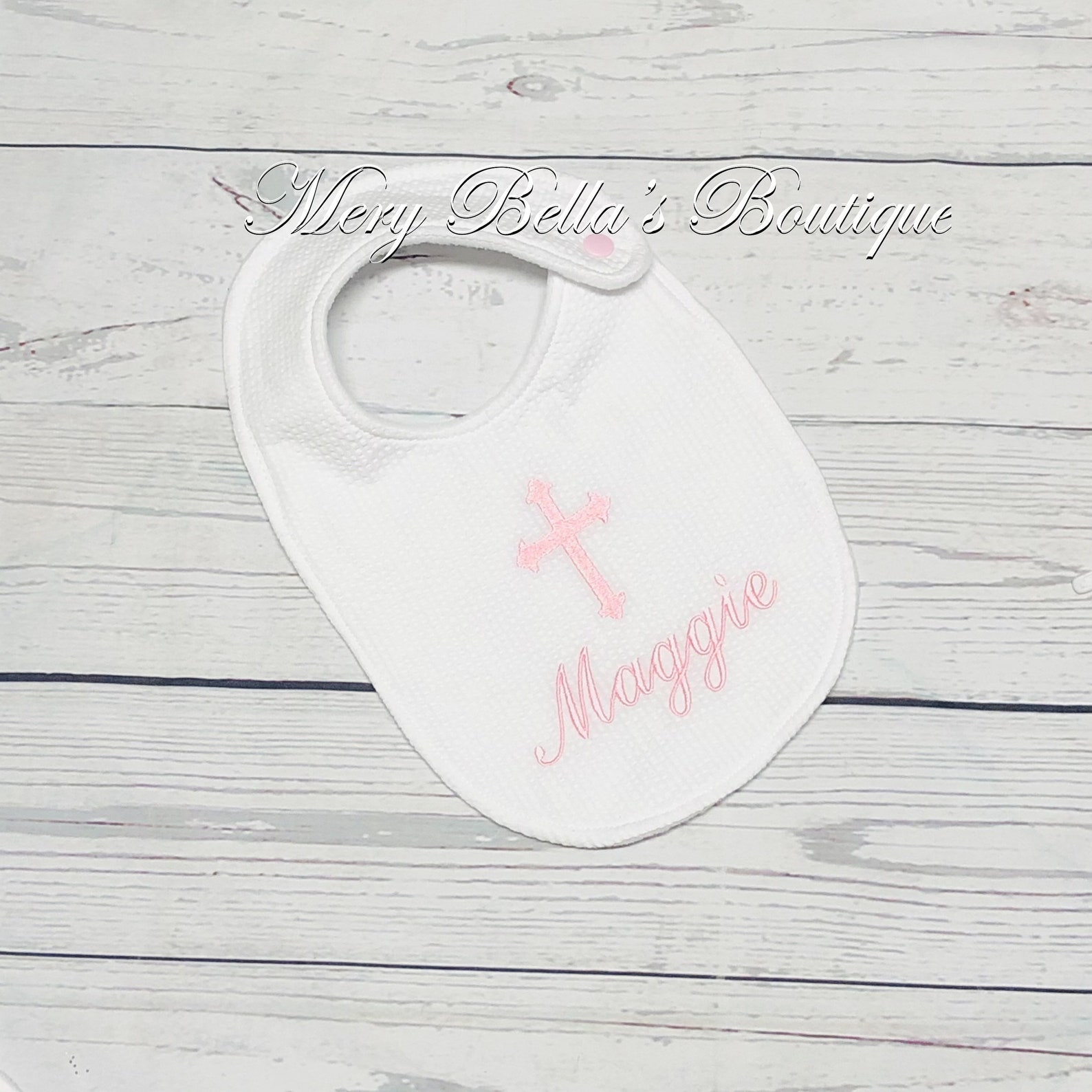 Christening Baptism Bib Burp Cloth Personalized Bib/white | Etsy