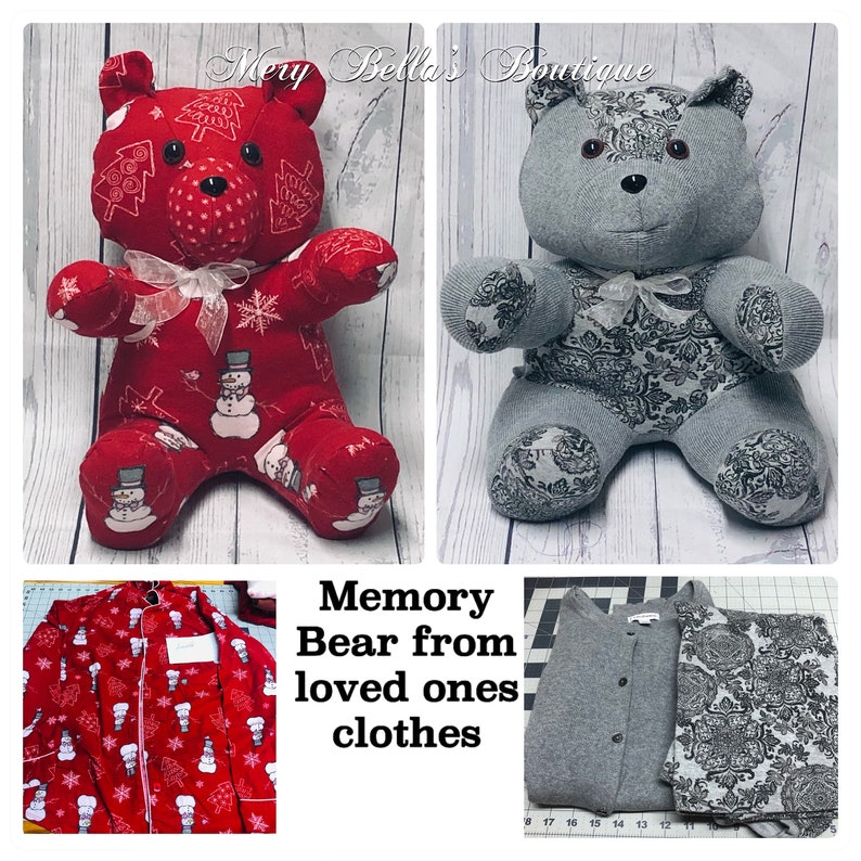 Custom Made Memory Bear Keepsake From Loved Ones Clothing - Etsy