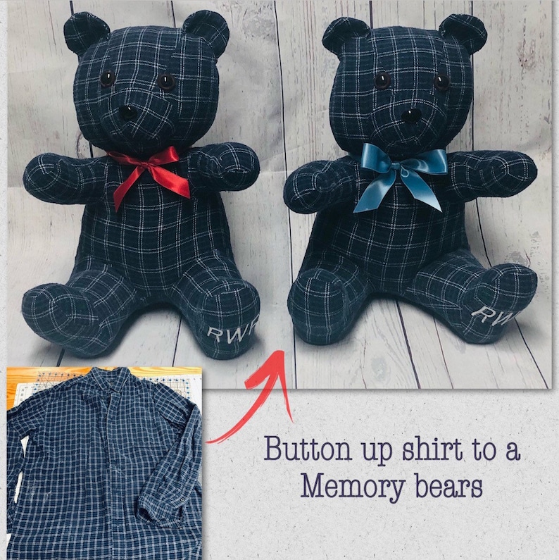 Custom Made Memory Bear Keepsake From Loved Ones Clothing - Etsy