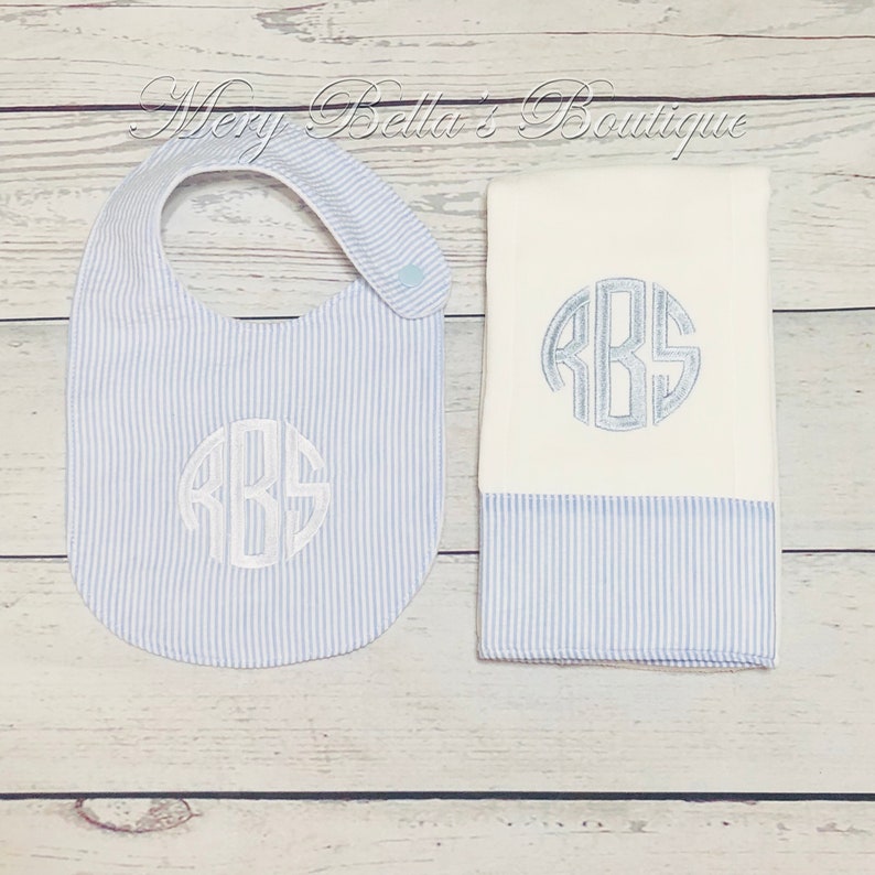 Embroidered bib personalized bibs baby shower gift monogram | Etsy