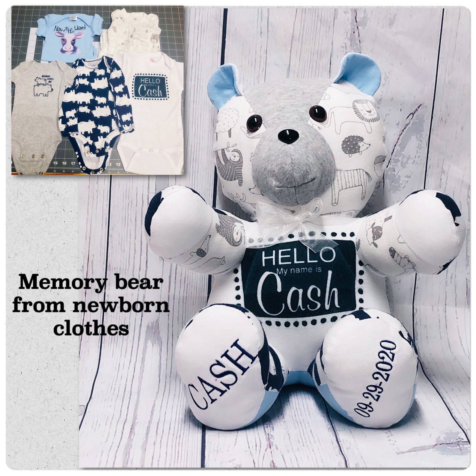 Custom Made Memory Bear Keepsake From Loved Ones Clothing - Etsy