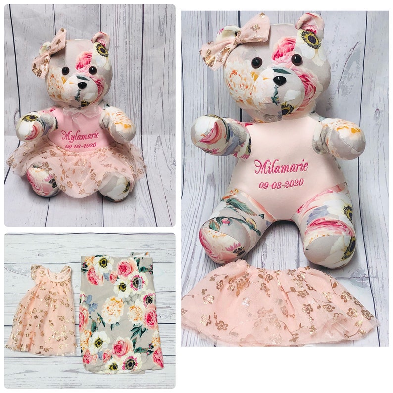 Personalized Memory Bear, Handmade Keepsake From Baby Clothes - Etsy
