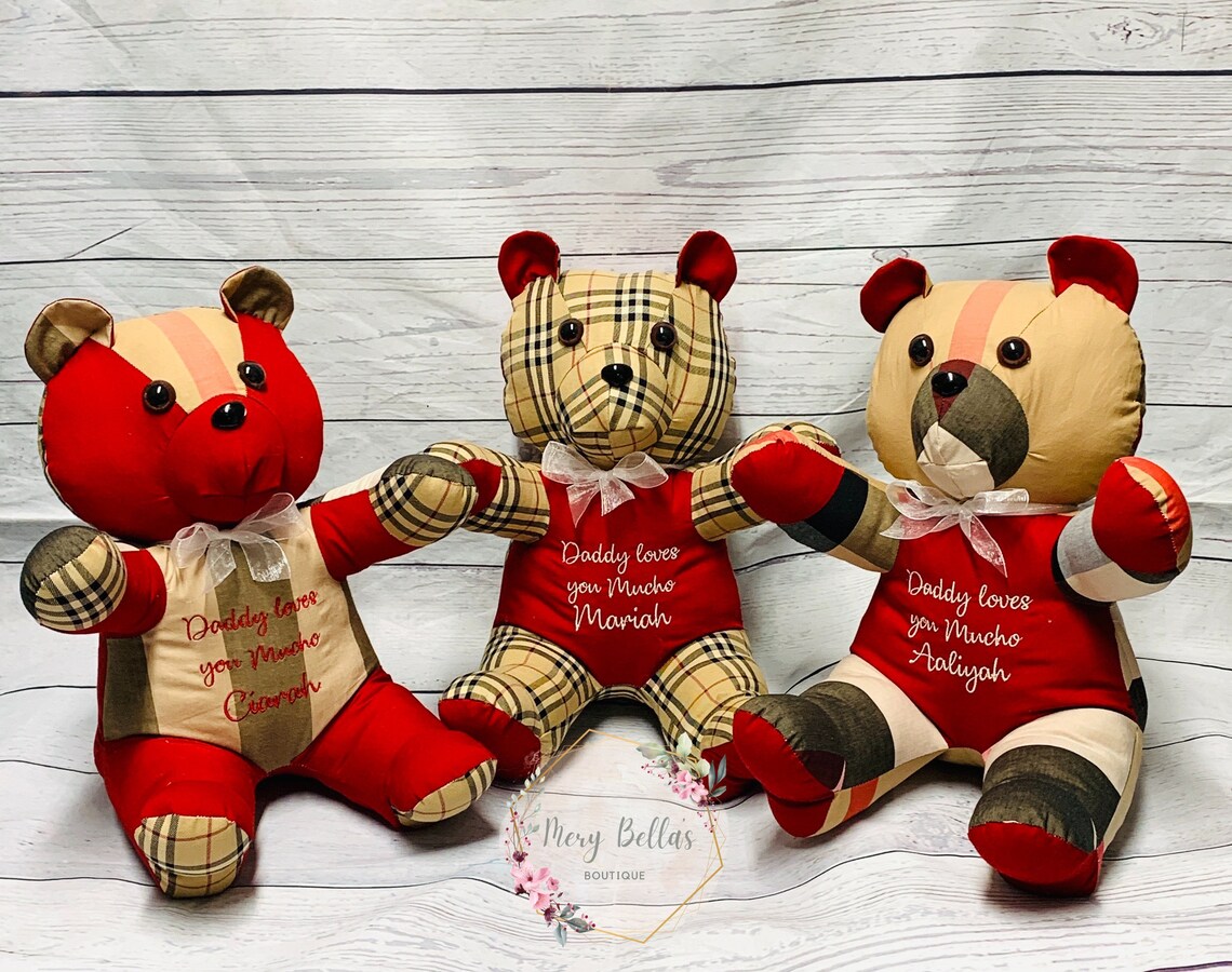 Custom Bear Made From Clothes of Your Loved Ones Keepsake | Etsy