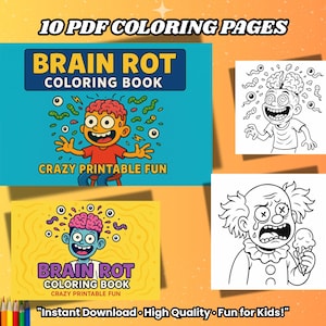 Brain Rot Coloring Pages - Etsy