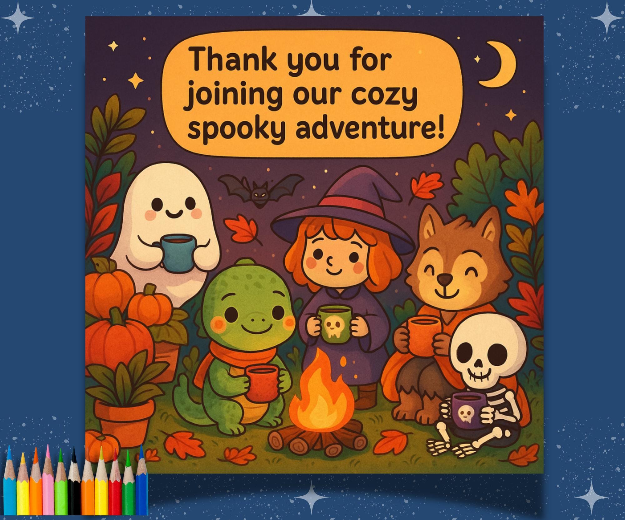 Spooky Cutie Coloring Book – 10 Cute & Creepy Halloween Pages | Cozy ...
