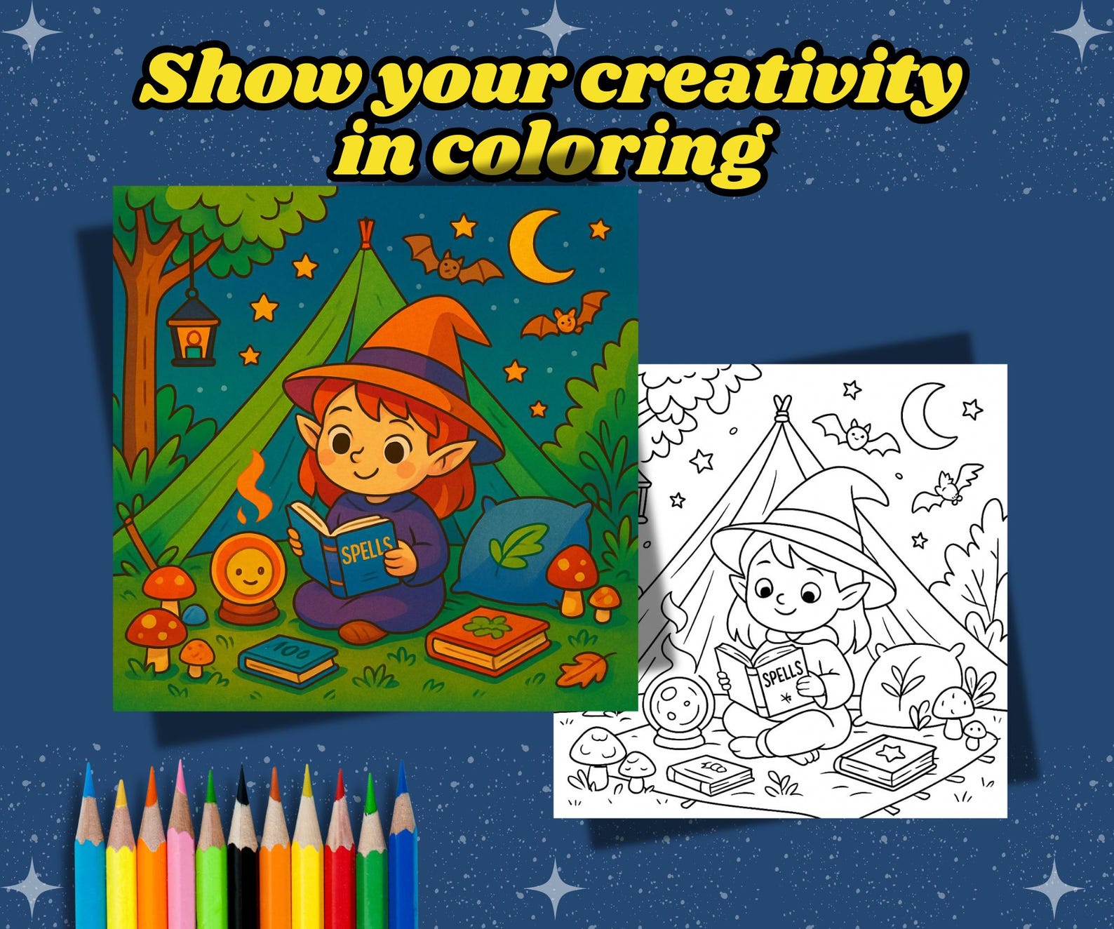 Spooky Cutie Coloring Book – 10 Cute & Creepy Halloween Pages | Cozy ...
