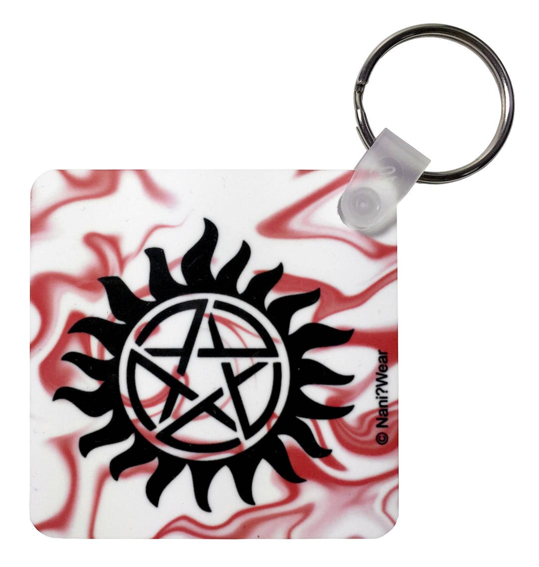 Square Geek Keychain Double-sided Anti-possession and Angel Banishing ...