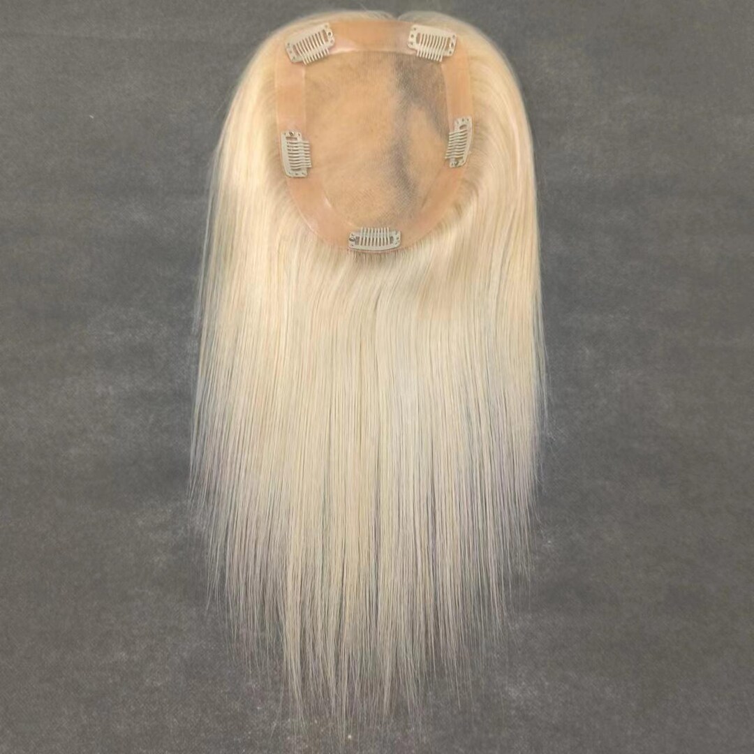 Blonde Human Hair Topper, Fine Mono Fishnet Base, 10 Inch - Etsy