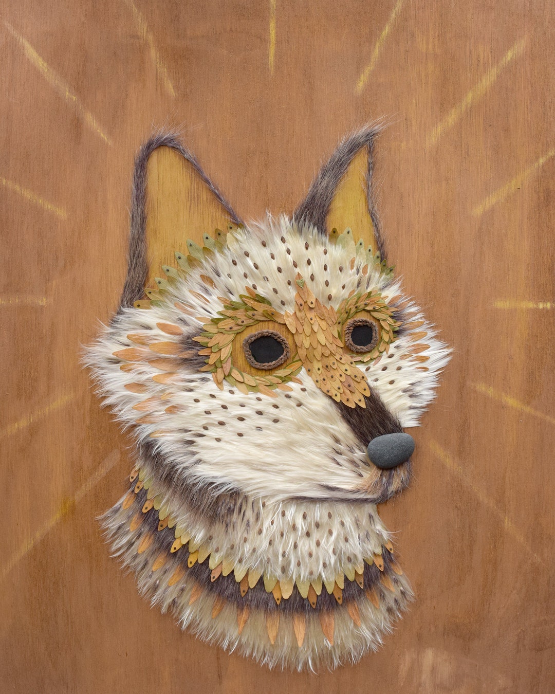 Folkloric Plant Art Fox/wolf Print - Etsy