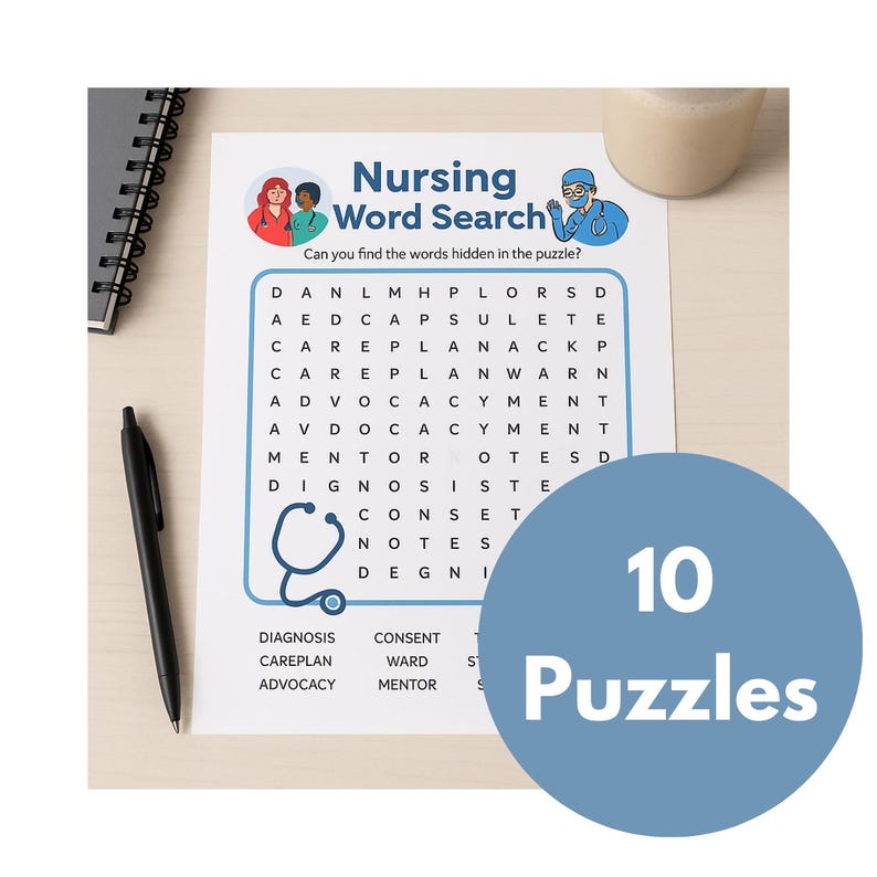 Nursing Word Search Puzzle – Printable PDF | Fun & Educational for ...