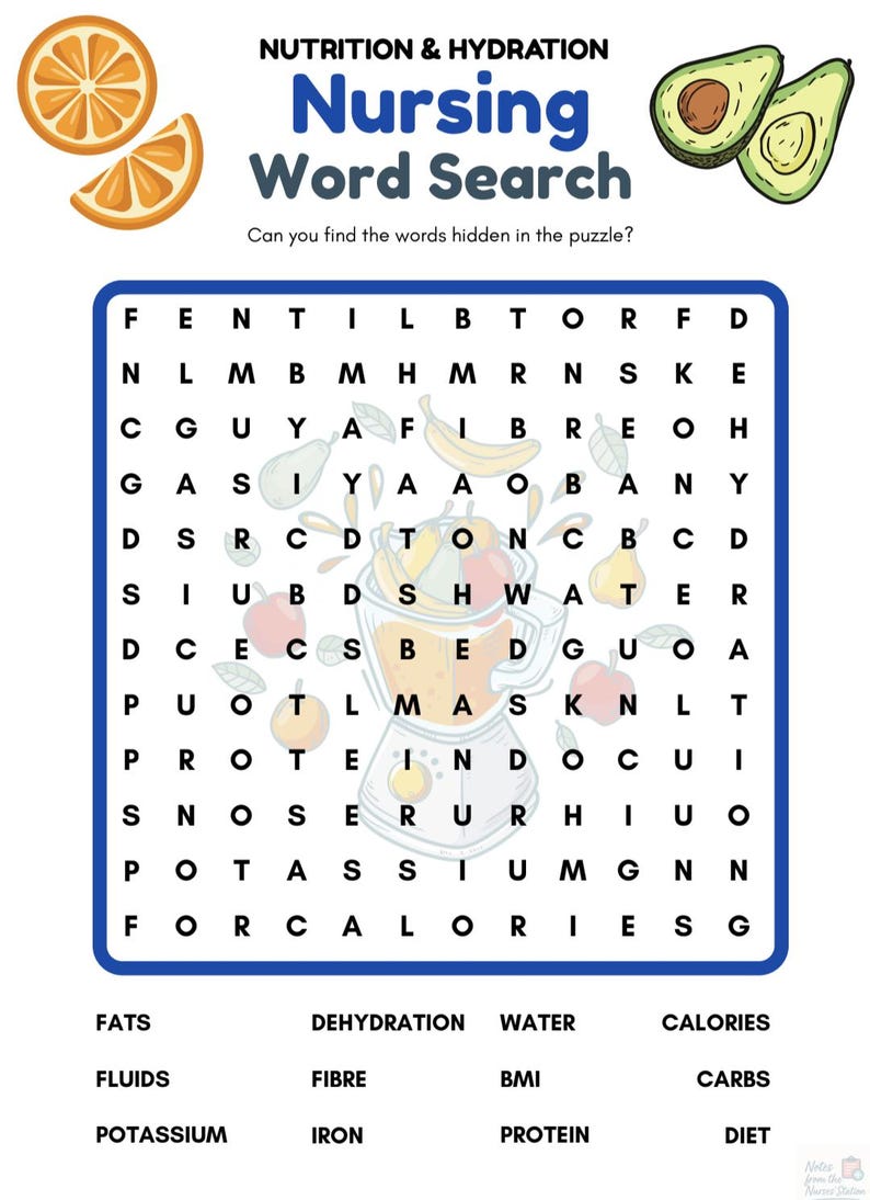 Nursing Word Search Puzzle – Printable PDF | Fun & Educational for ...