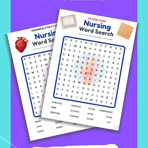 Nursing Word Search Puzzle – Printable PDF | Fun & Educational for ...
