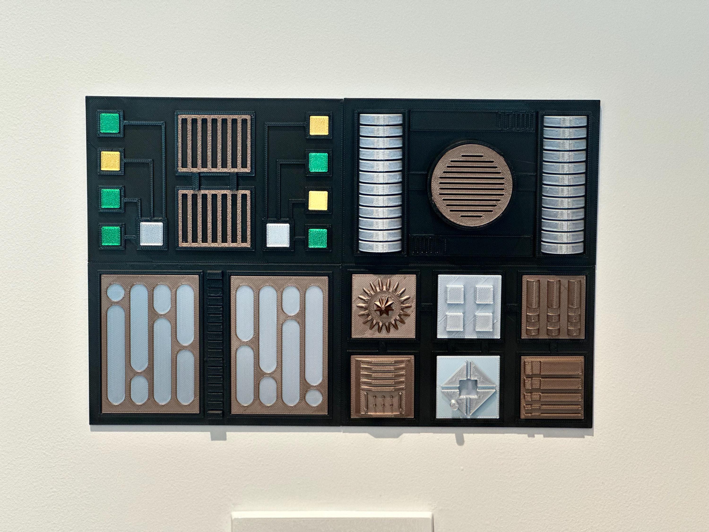 Four Tech Wall Panels With Spaceship Greebles Inspired by Popular ...