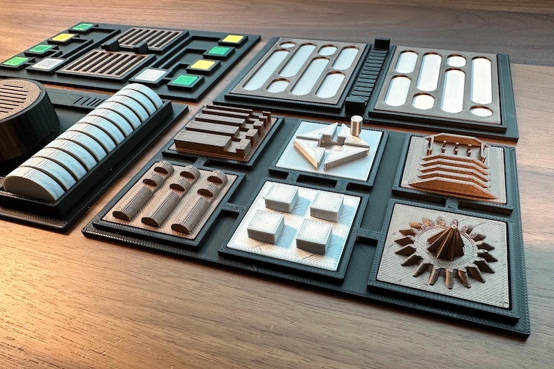 Four Tech Wall Panels With Spaceship Greebles Inspired by Popular ...