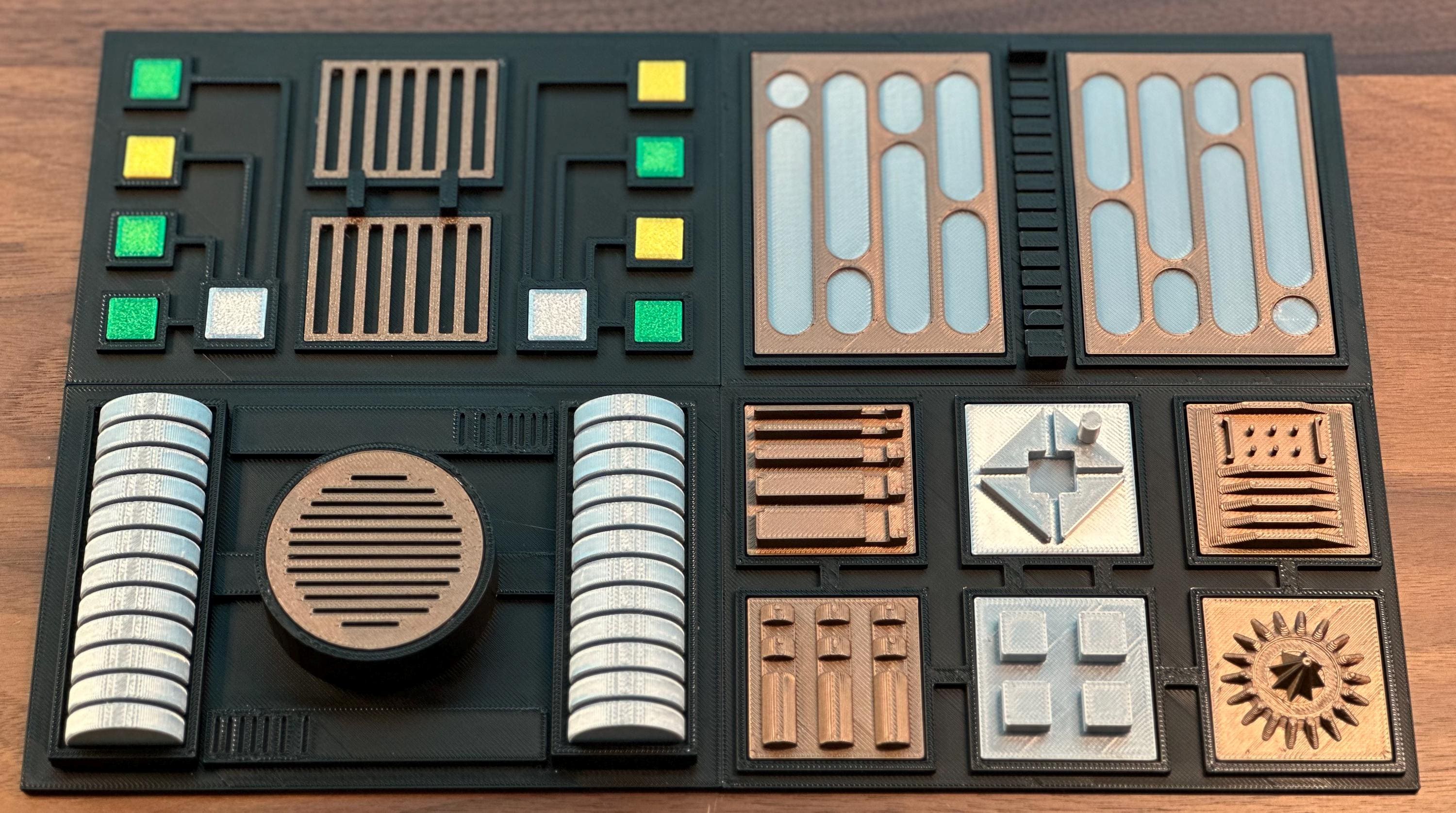 Four Tech Wall Panels With Spaceship Greebles Inspired by Popular ...