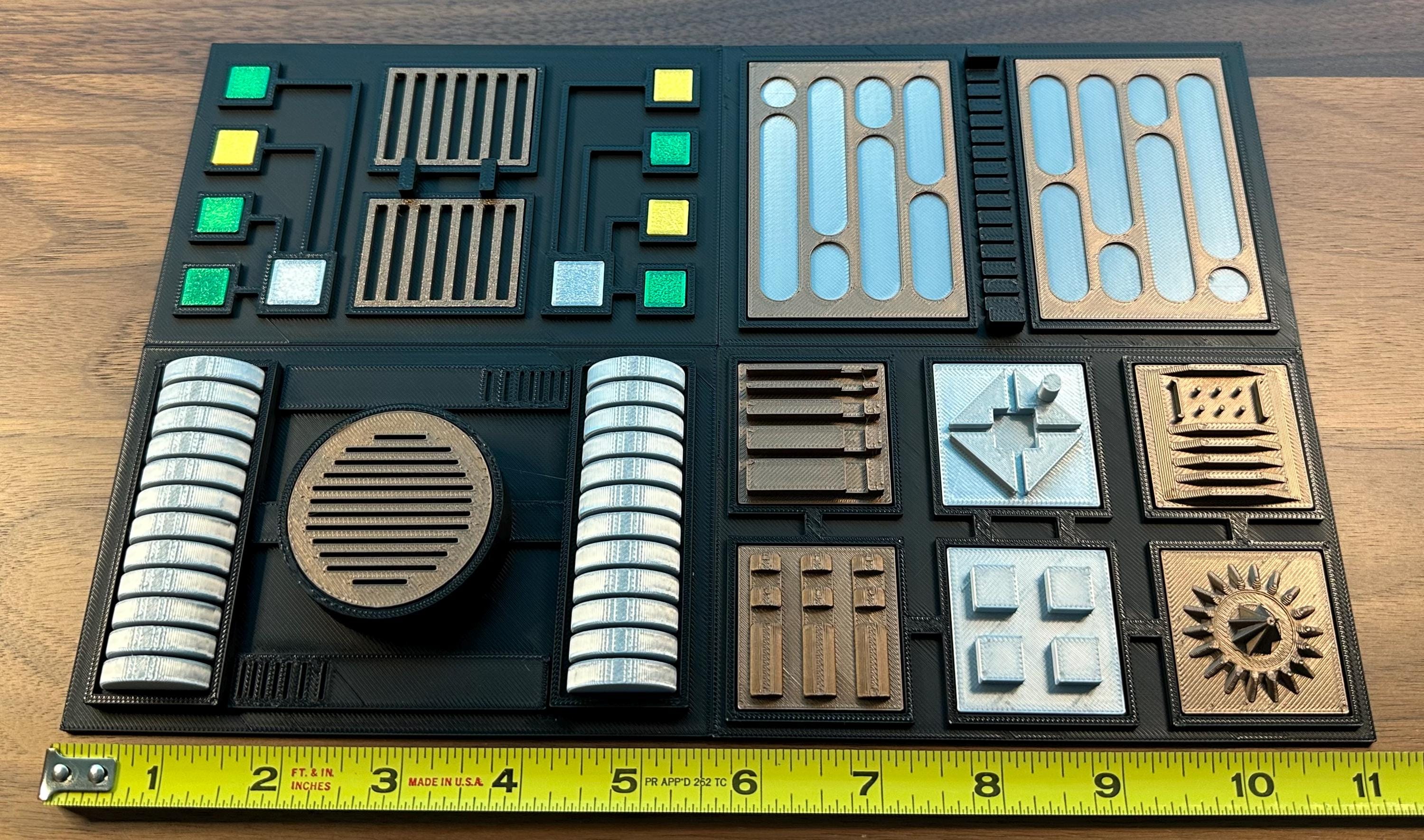 Four Tech Wall Panels With Spaceship Greebles Inspired by Popular ...