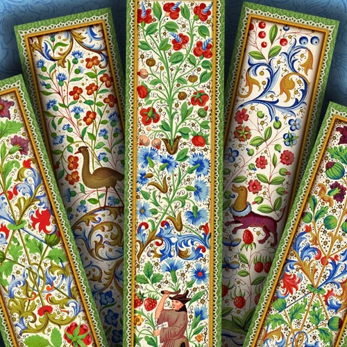 MEDIEVAL BOOK MARKS Set of 4 Digital Printable Book - Etsy