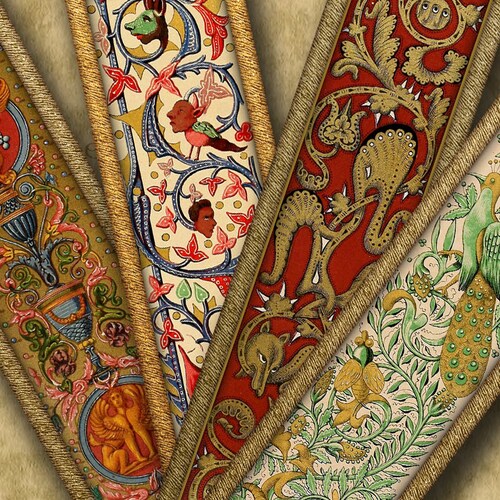 MEDIEVAL BOOK MARKS Set of 4 Digital Printable Book - Etsy