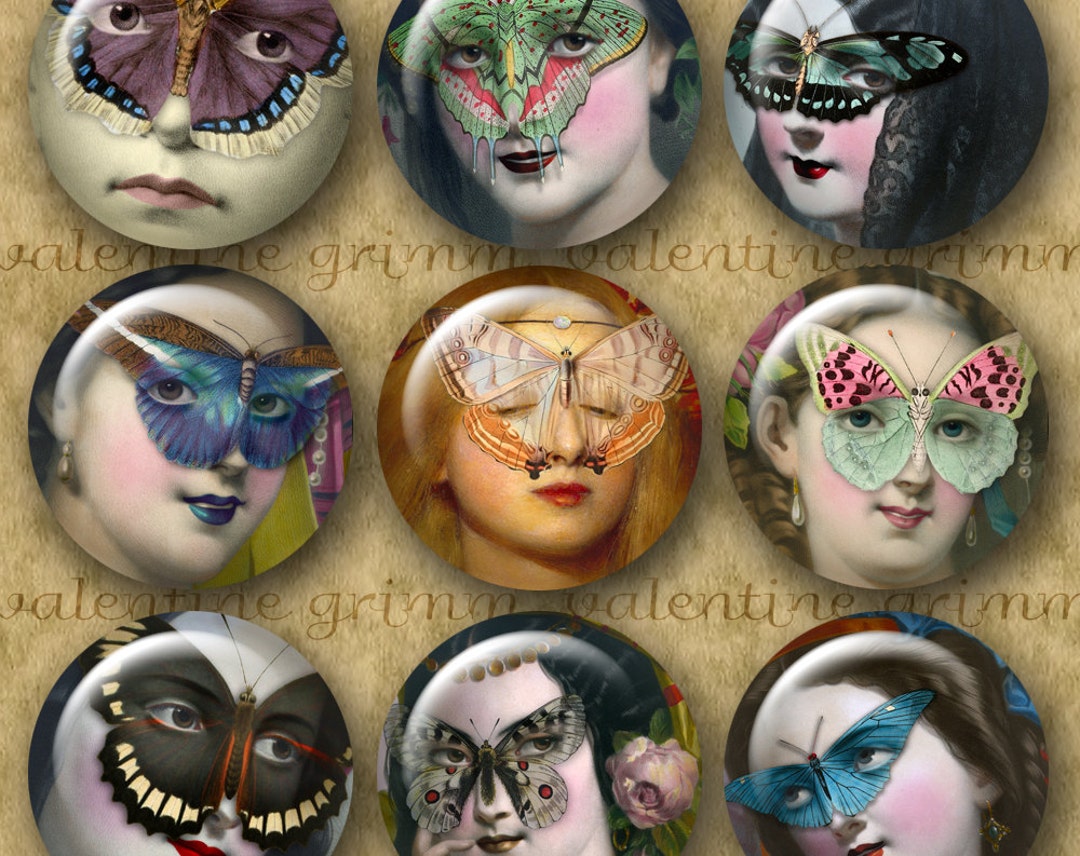 BUTTERFLY MASKS 1" Circles…hi-quality, Ready to Print - Etsy