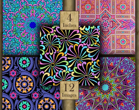 BRIGHT DESIGNS 4 Squares Digital Printable Collage | Etsy