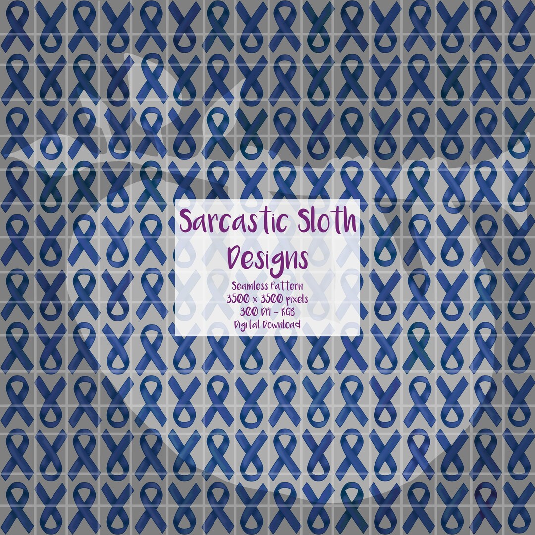 Cancer Awareness Ribbon Digital Paper With Commercial License, Colon ...