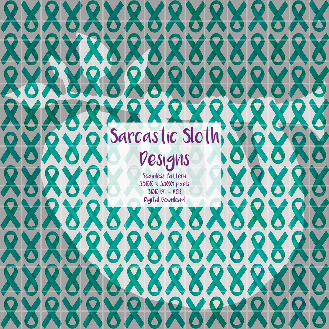 Cancer Awareness Ribbon Digital Paper With Commercial License, Ovarian ...