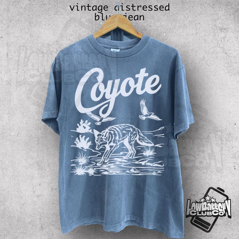 Retro Coyote T-shirt, Vintage Desert Wildlife Graphic Tee, Retro ...
