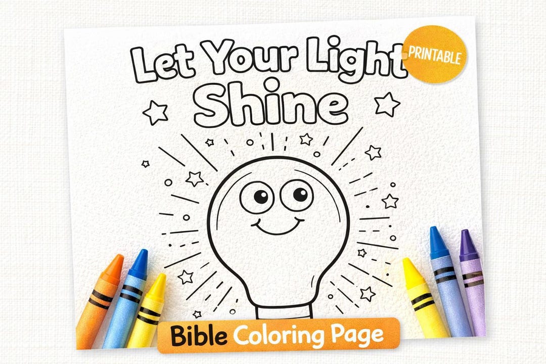 Let Your Light Shine Coloring Page | Matthew 5:16 Bible Verse (digital ...