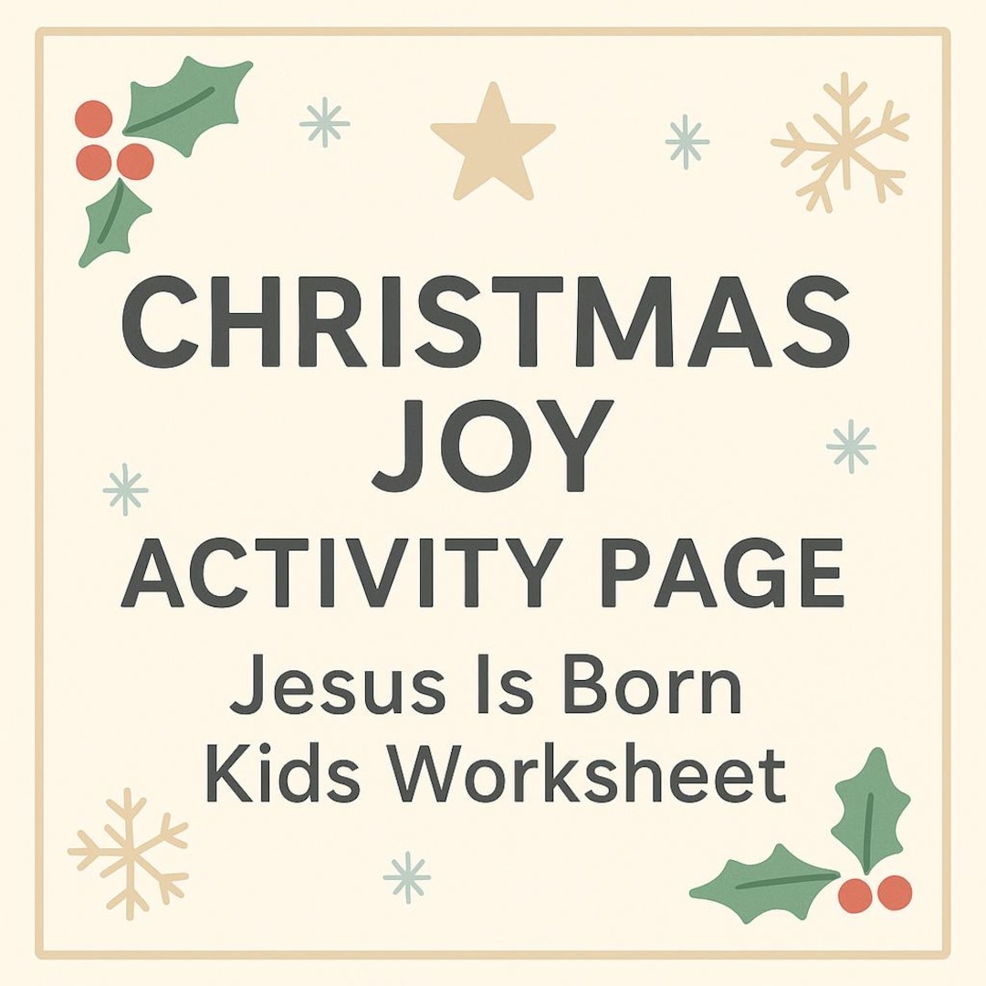 Christmas Joy Activity Page – Jesus is Born Worksheet - Etsy