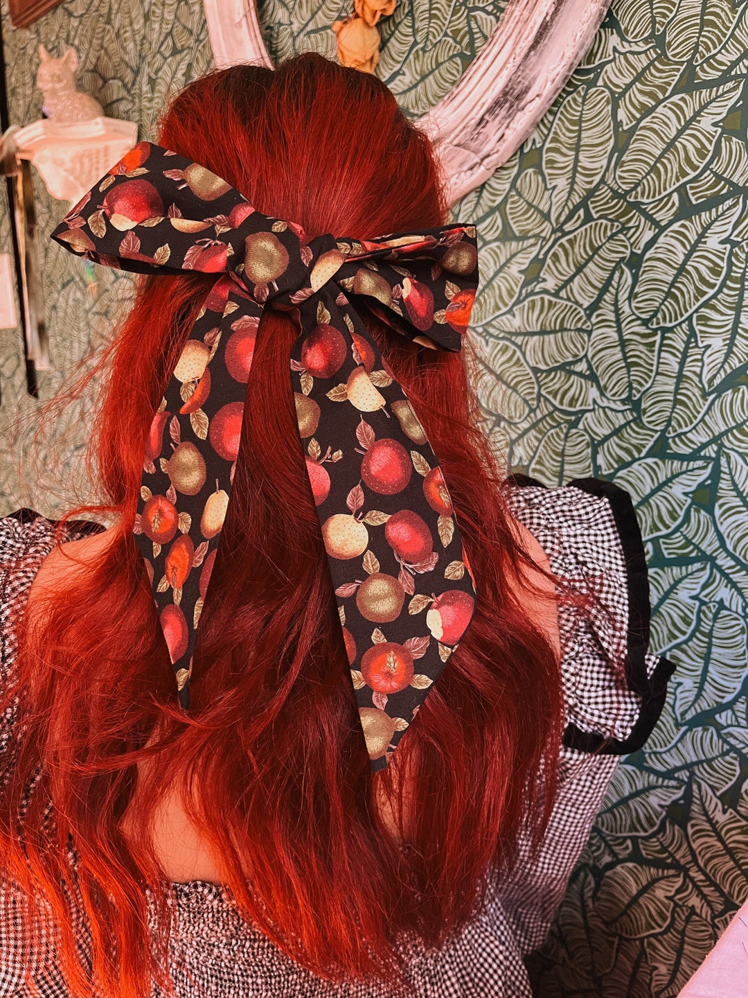 The Dark Apple Bow || Witchy Cottagecore Whimsigoth Hair Bow || - Etsy