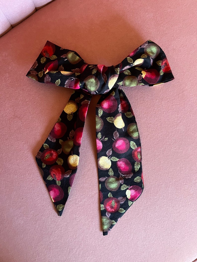 The Dark Apple Bow || Witchy Cottagecore Whimsigoth Hair Bow || - Etsy