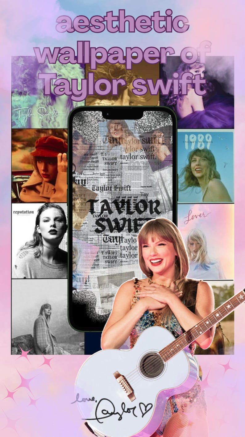 Taylor Swift Aesthetic Wallpaper | Swiftie Digital Background | All Her ...