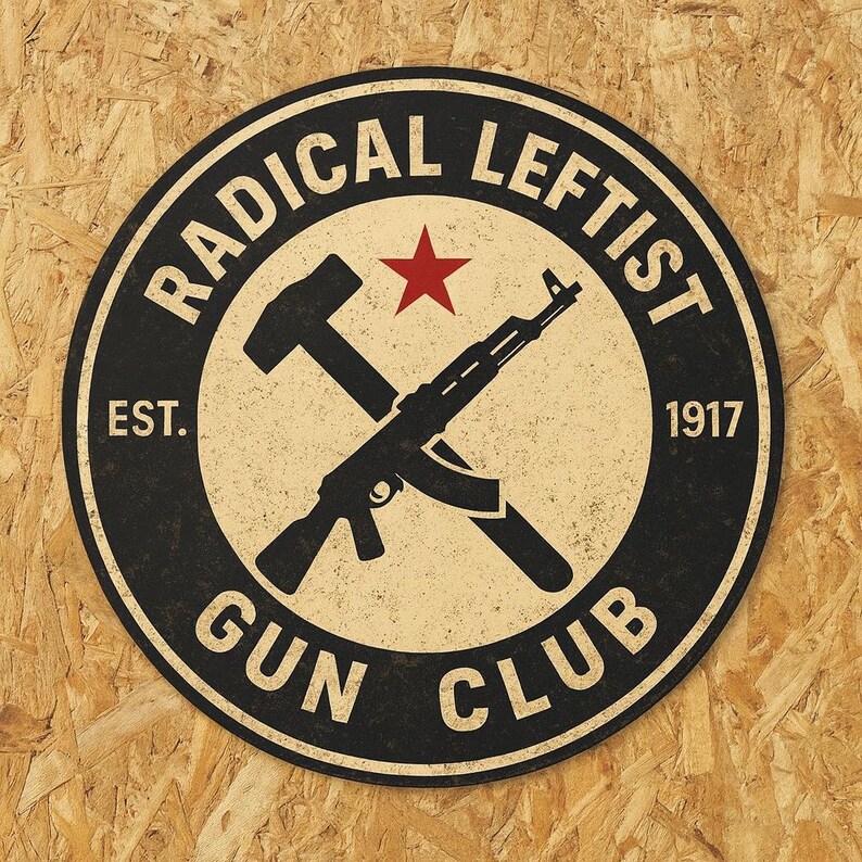 Radical Leftist Gun Club Sticker | Vintage AK & Sickle Design | Anti ...