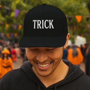 TRICK Trucker Hat | Fun Halloween Hat for Pumpkin Patch Days, Spooky ...