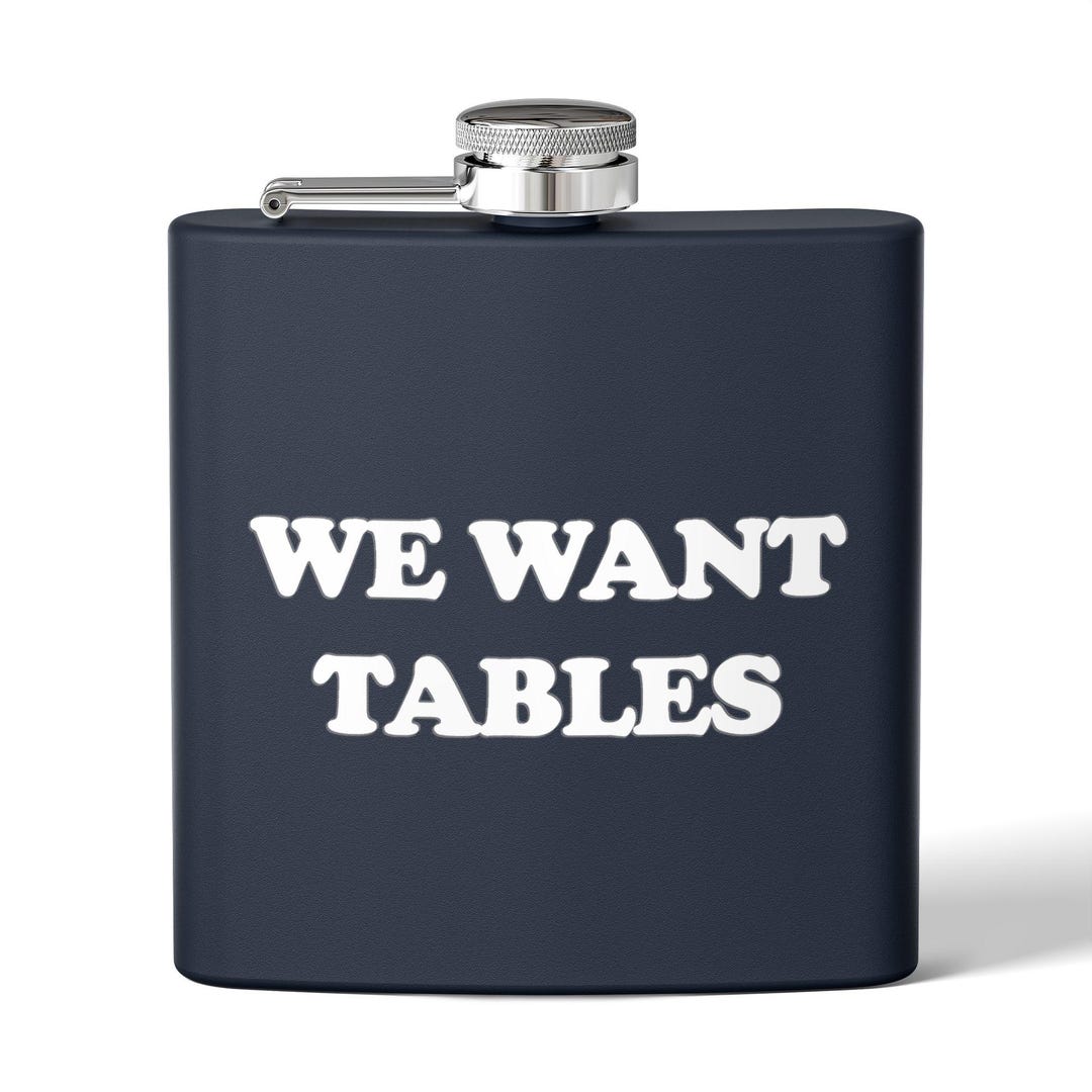 Stainless Steel Flask, Pro Wrestling Flask We Want Tables, WWE Gift ...