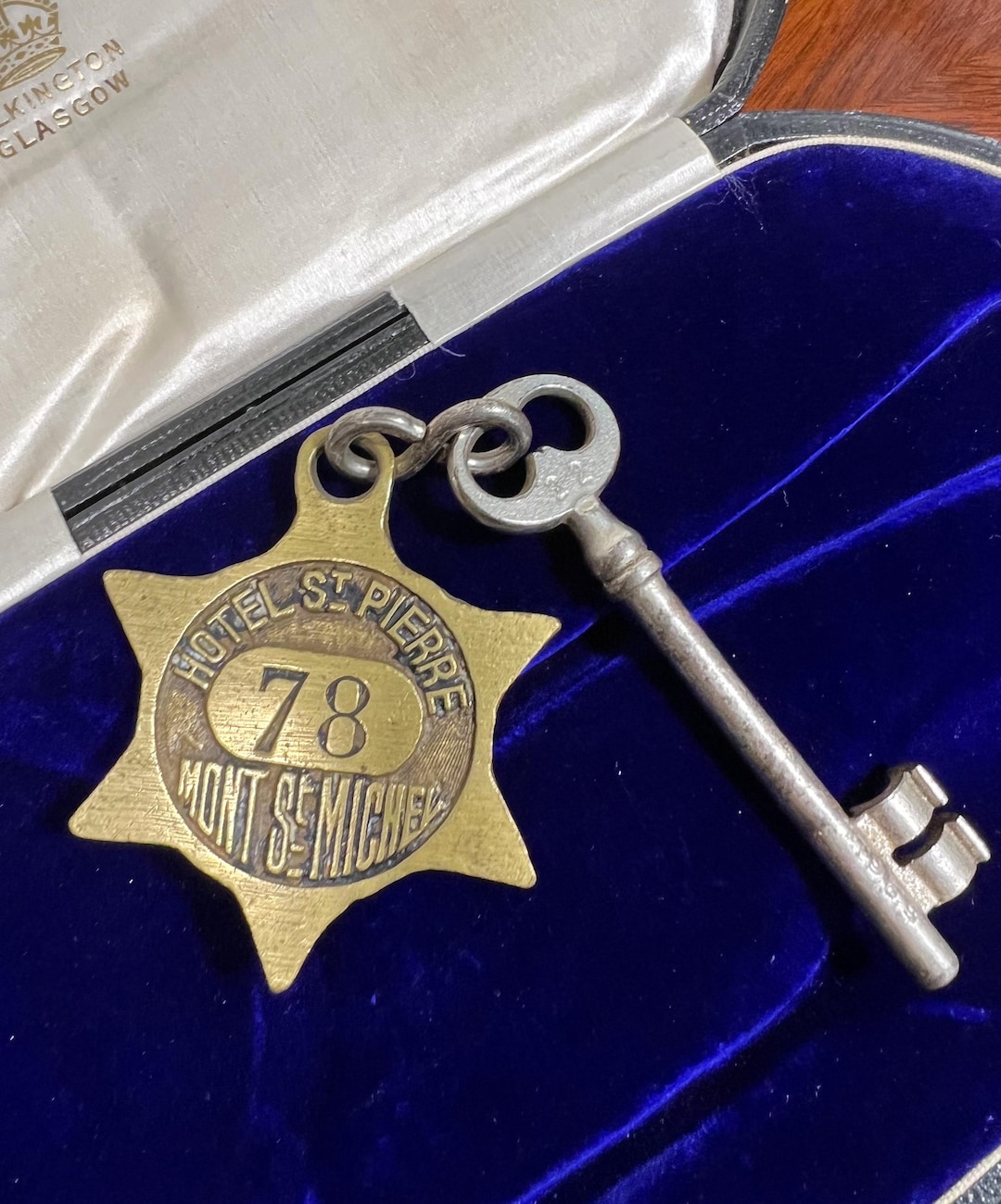 FRENCH HOTEL KEY Vintage Key Fob & Skeleton Key From Mont St. Michel ...