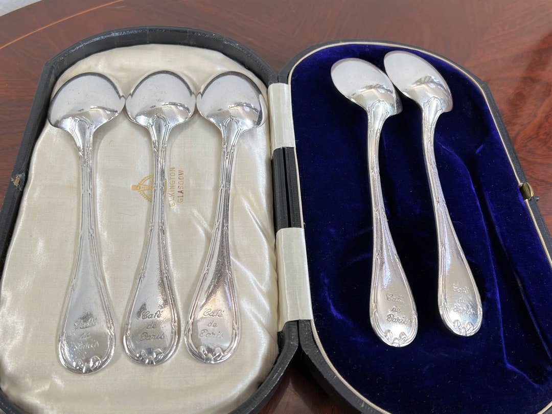 CHRISTOFLE FRENCH SPOONS Hotel Silver Plate Café De Paris Monte Carlo ...