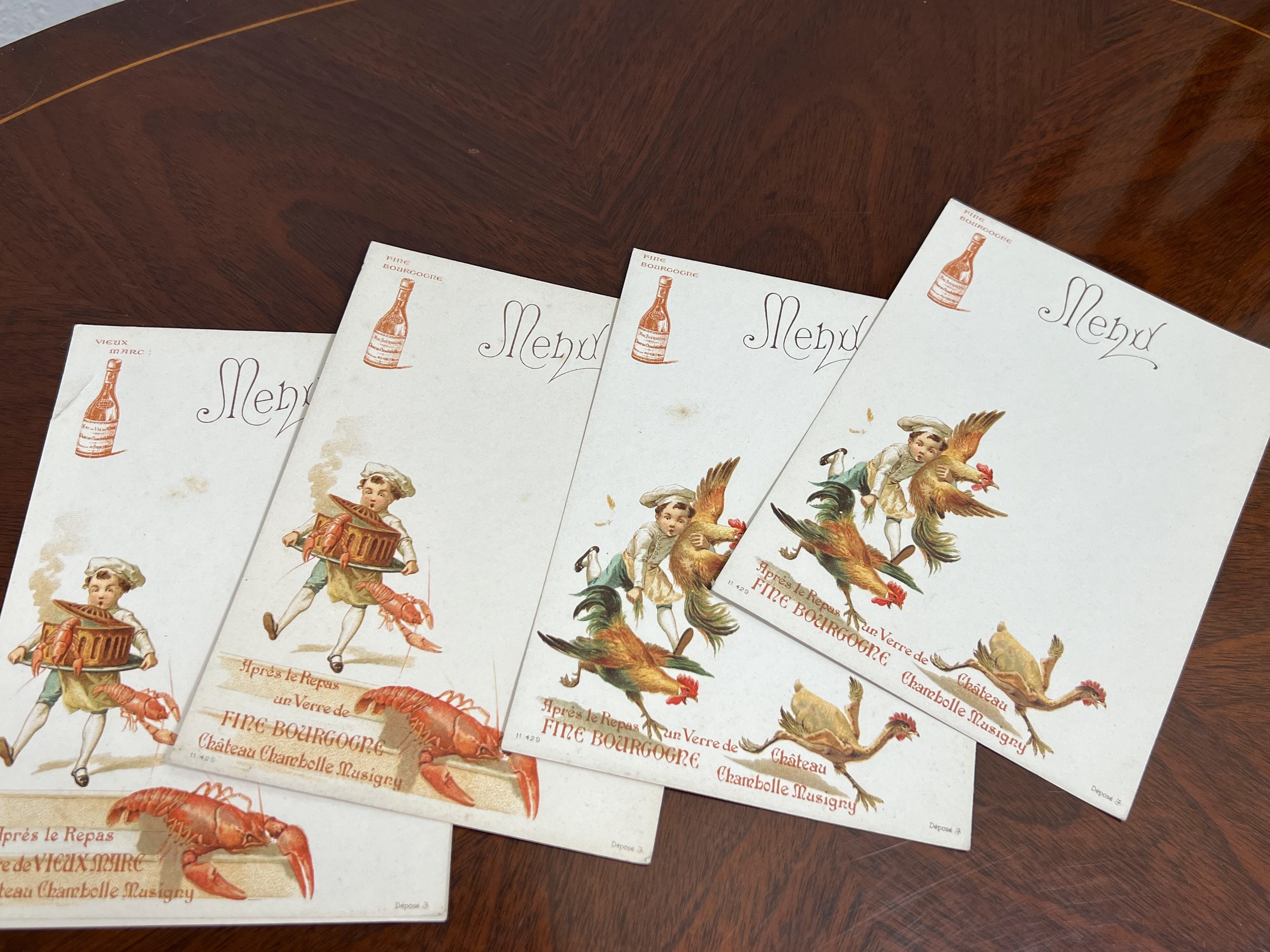 FRENCH ADVERTISING MENU Cards From Paris Restaurants, Bistros and ...