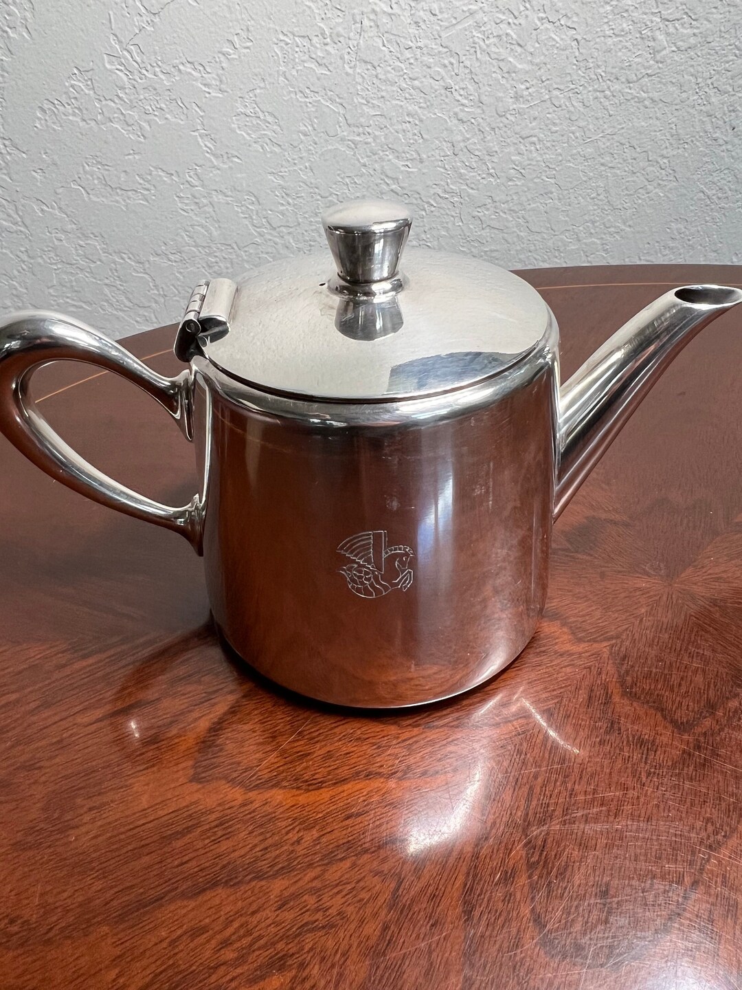 AIR FRANCE TEAPOT French Airline Vintage Christofle Hotel Silver Plate ...