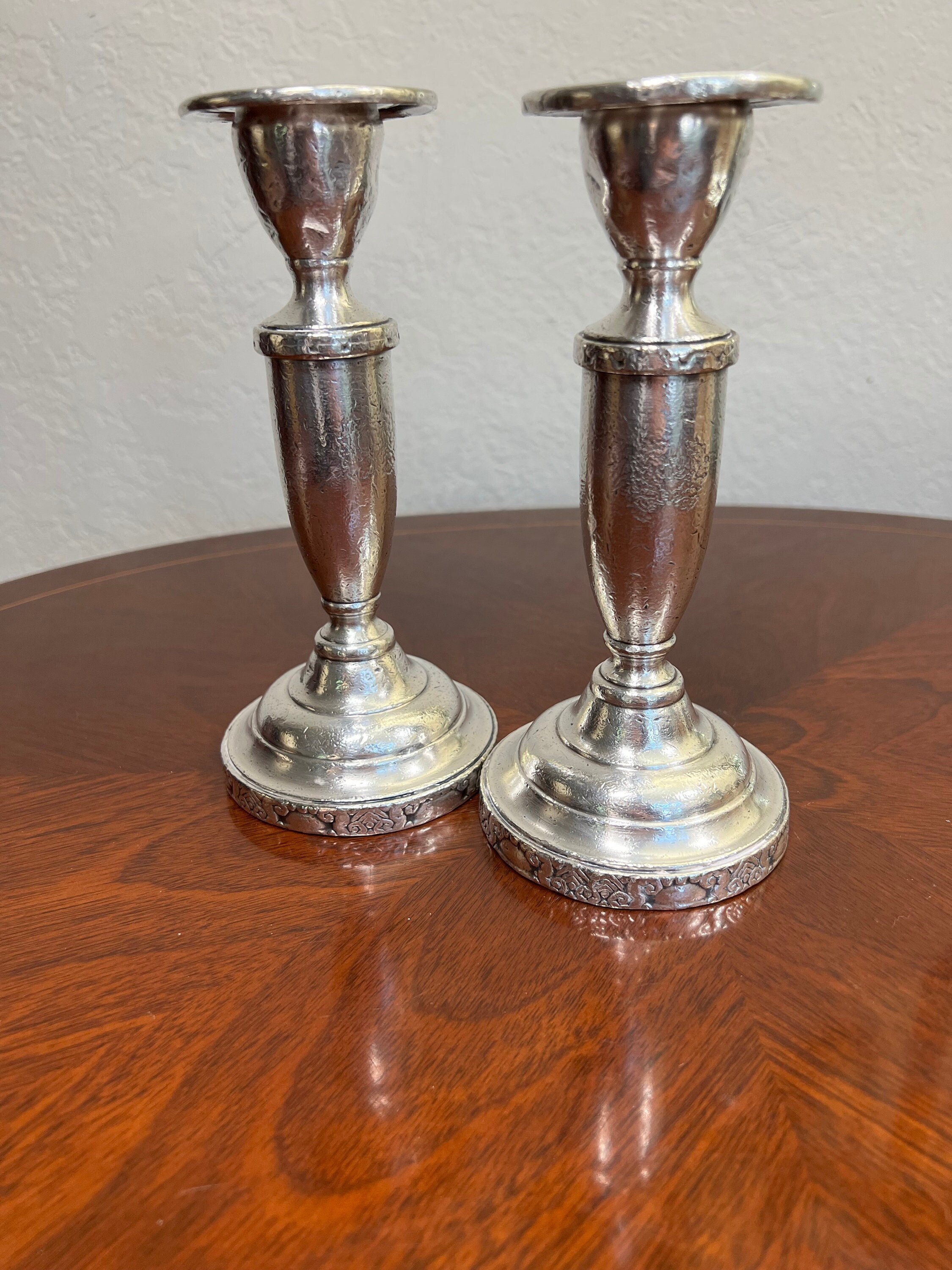 WALDORF ASTORIA CANDLESTICKS Vintage Hotel Silver Plate Candle Holders ...