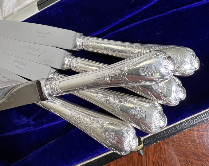 FRENCH HOTEL KNIVES Christofle Silver Plate 5 Knives Paris France - Etsy