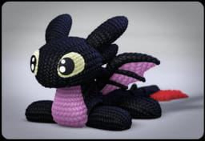Toothless Inspired Crochet Pattern PDF – Plush Amigurumi Night Fury ...