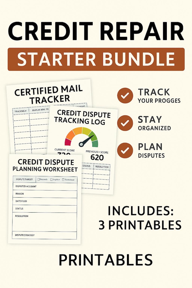 Credit Repair Starter Bundle | Dispute Planning Worksheet + Certified ...