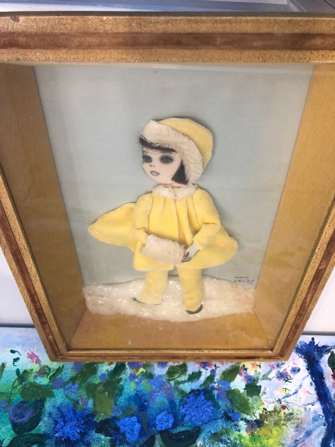 Vintage Shadow Box With Original Artwork - Etsy