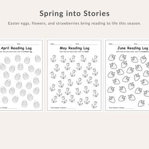 12-month Kids Reading Log Printable, Fun Monthly Book Tracker PDF ...