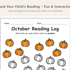 12-month Kids Reading Log Printable, Fun Monthly Book Tracker PDF ...