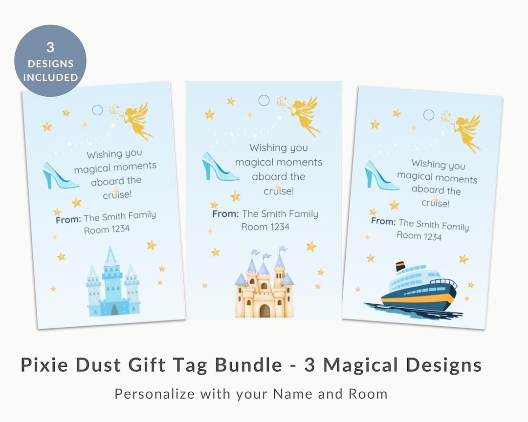 Personalized Pixie Dust Gift Tags: Cruise Door Gifts, Fish Extender ...